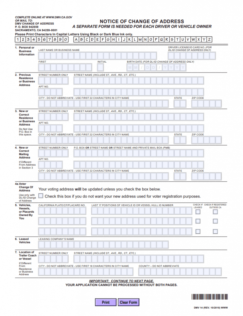 California DMV Change The Address On Your Car Registration Quick 
